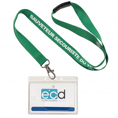 cordon porte badge sauveteur secouriste du travail