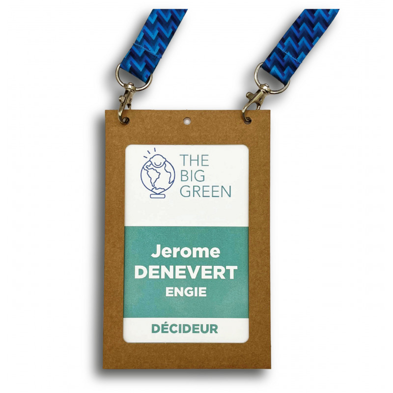 Porte badge carton 220g recyclé et recyclable pour badge A6
